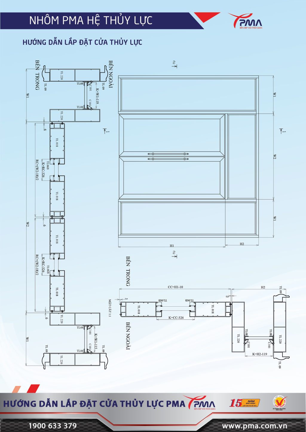 Cửa thuỷ lực PMA – Nhôm PMA