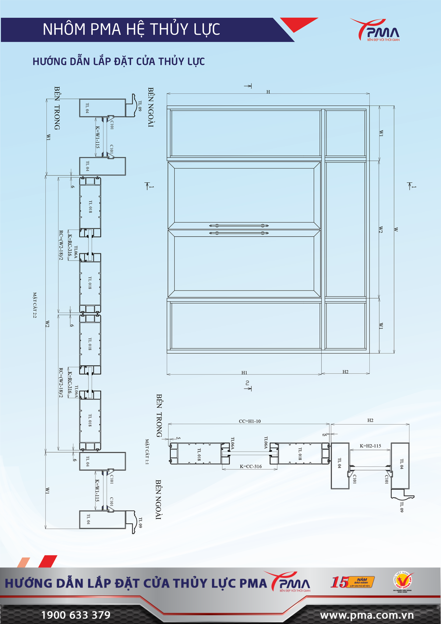 Cửa thuỷ lực PMA – Nhôm PMA
